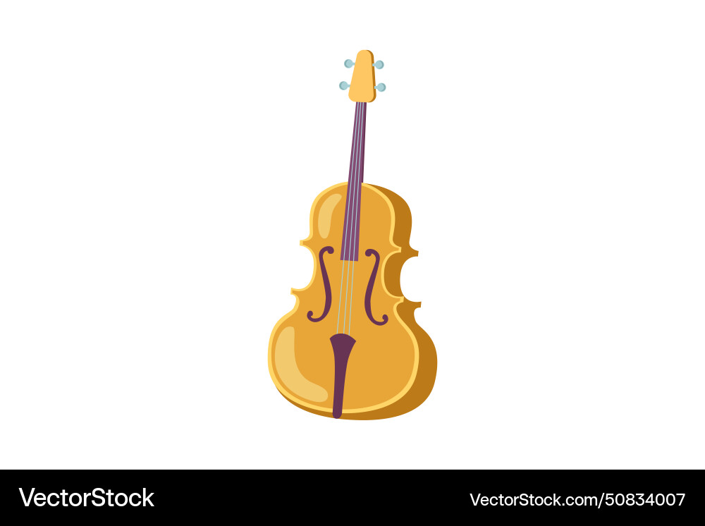 Cello musical instrument flat sticker design Vector Image