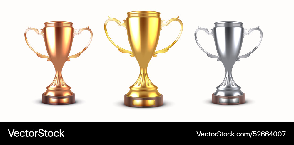 Contest winners rewards realistic set Royalty Free Vector