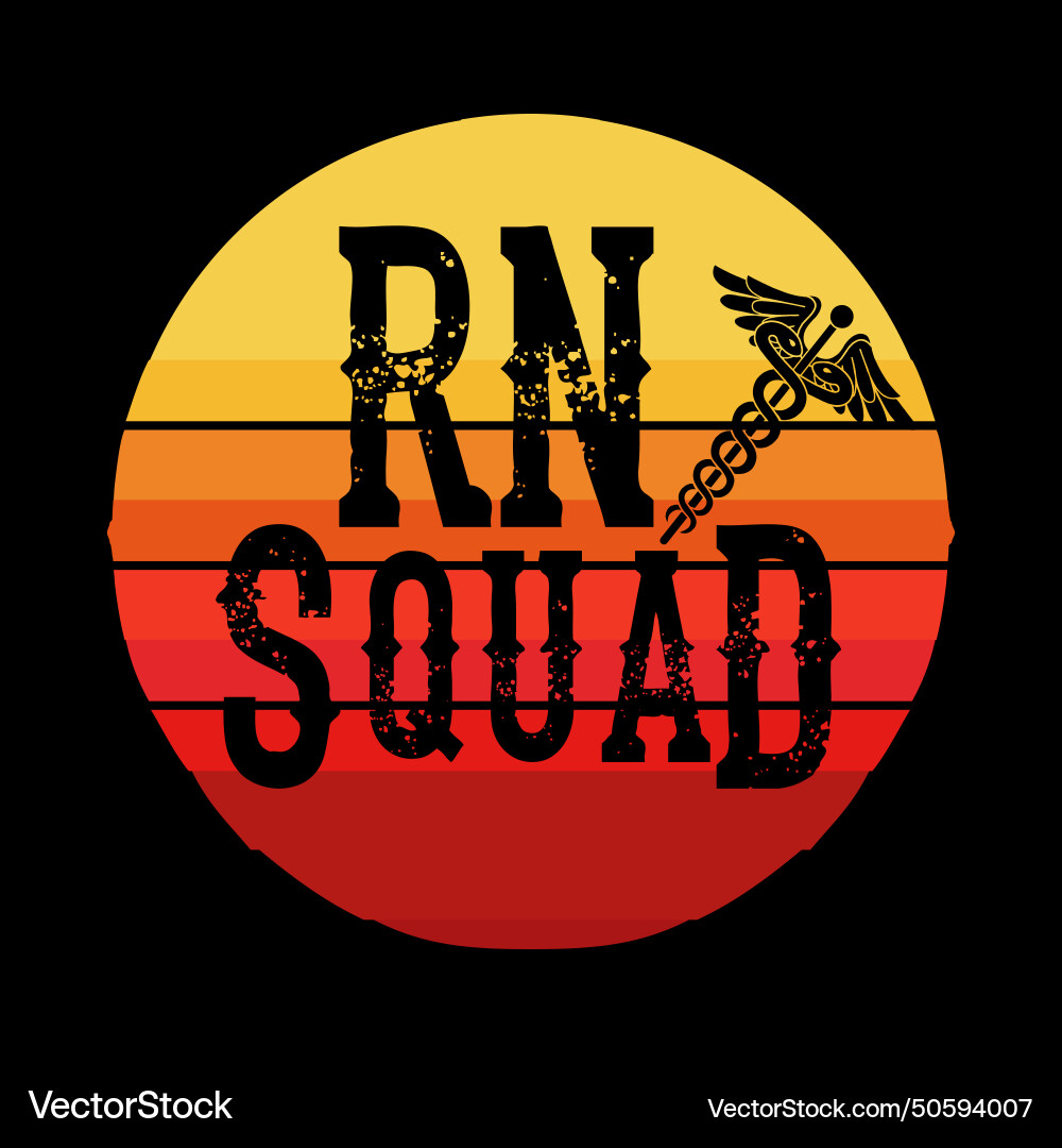 Cute nurse rn squad gift for registered Royalty Free Vector