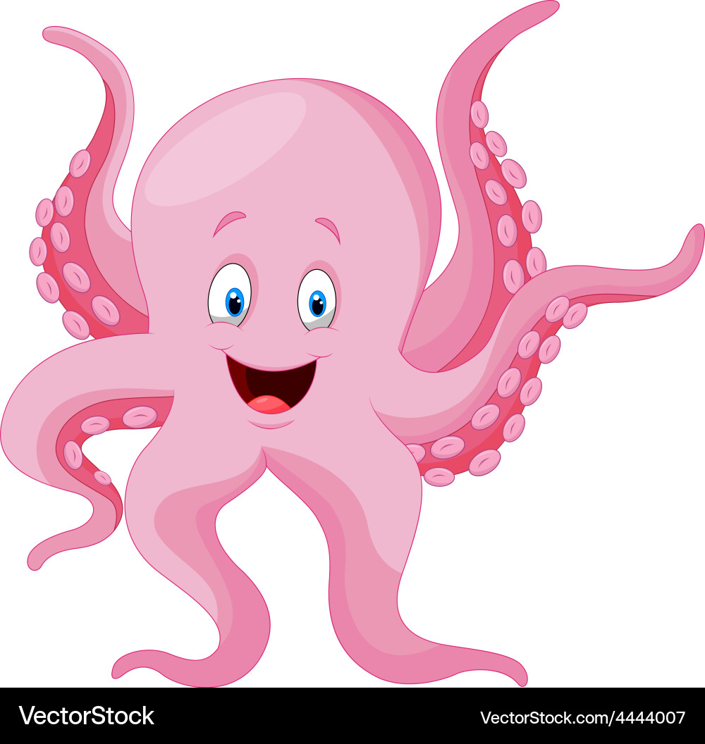 Cute octopus cartoon Royalty Free Vector Image