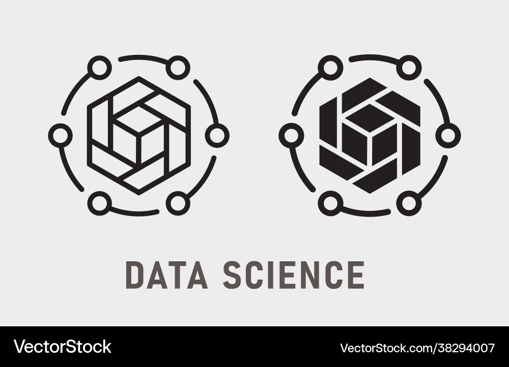 Data science icon on white background Royalty Free Vector