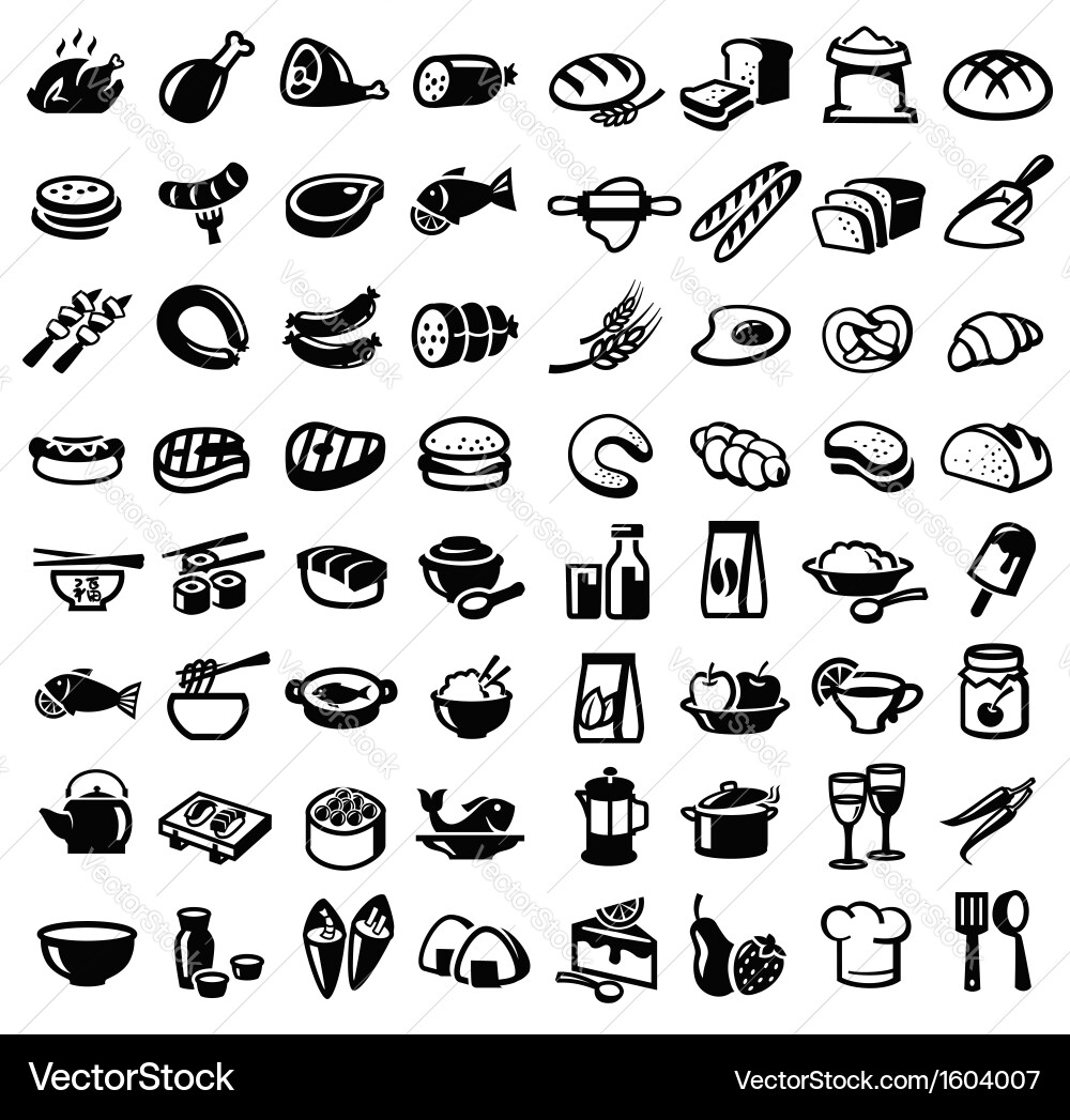 Food Icon Set - Diverse Cuisine Royalty Free Vector Image
