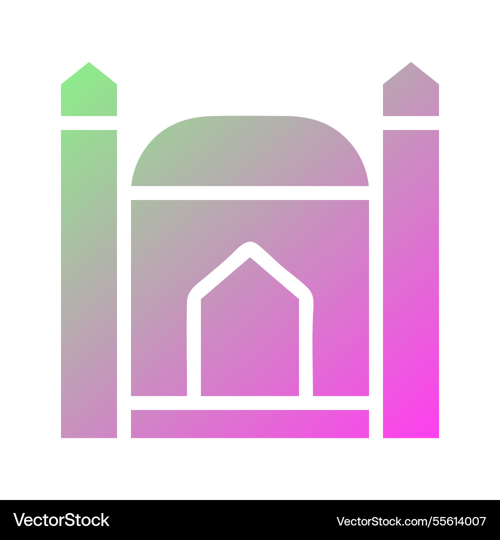Gradient colored mosque icon for islamic designs Vector Image