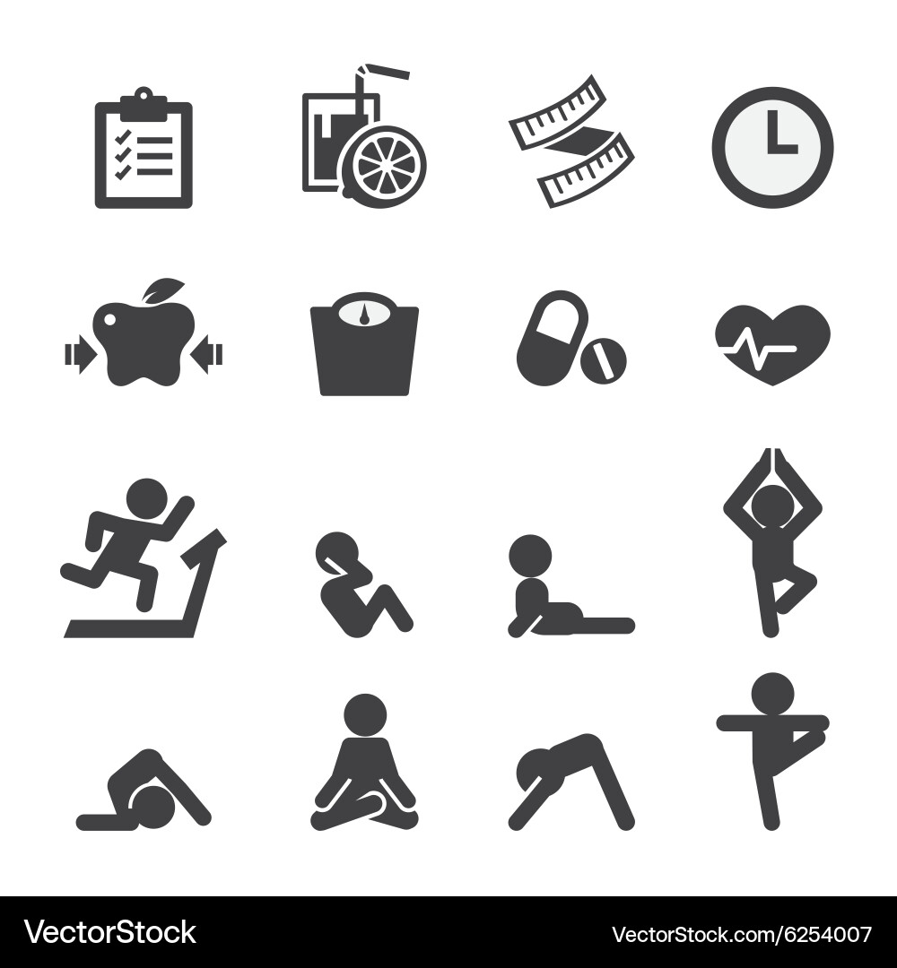 Health and yoga icon Royalty Free Vector Image