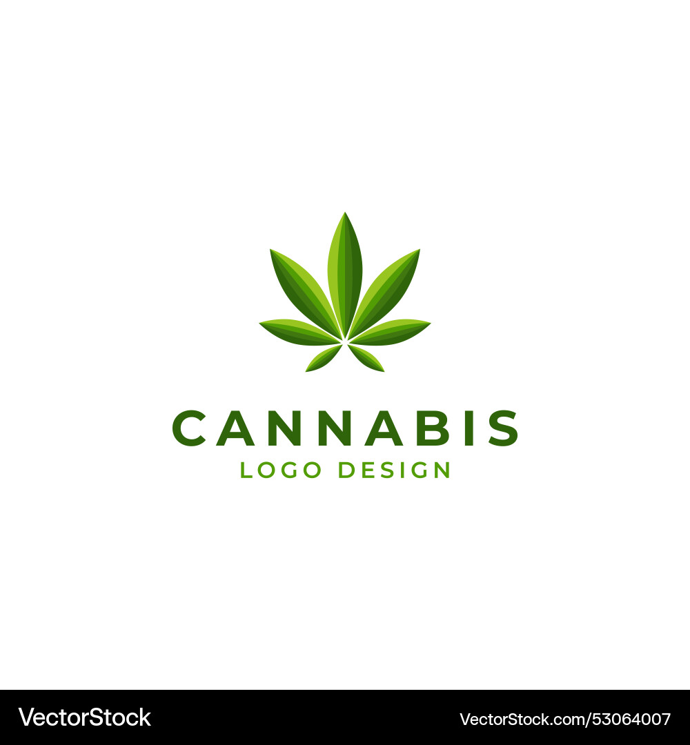 Hemp cbd cannabis leaf logo Royalty Free Vector Image