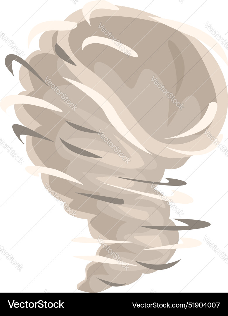 Huge destructive brown twister spinning with high Vector Image