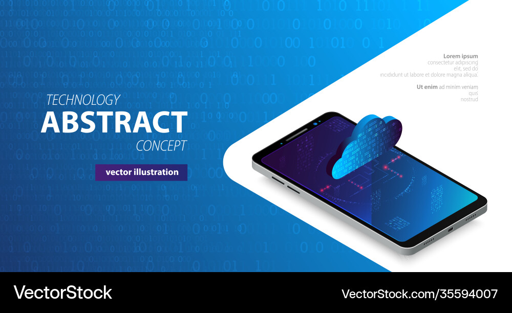 Isometric mobile phone graphic concept Royalty Free Vector