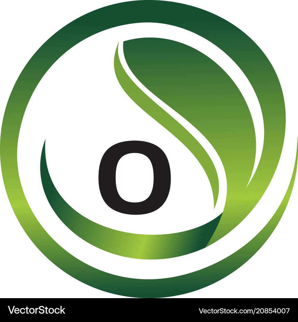 Leaf initial o logo design template Royalty Free Vector