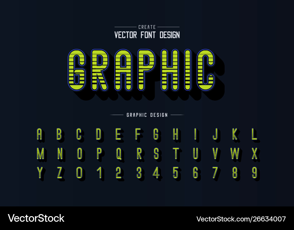 Line font and alphabet digital letter style Vector Image