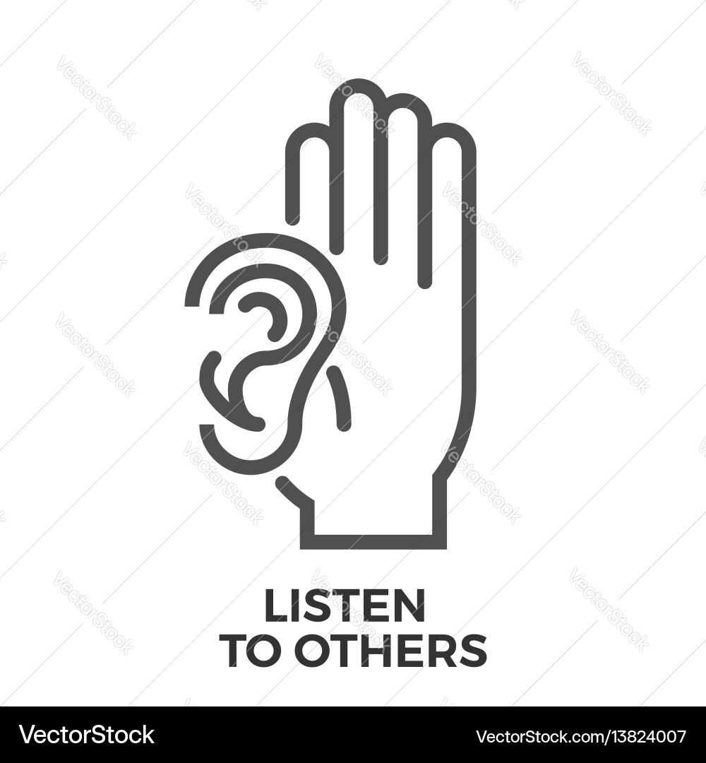 Listen to others Royalty Free Vector Image - VectorStock