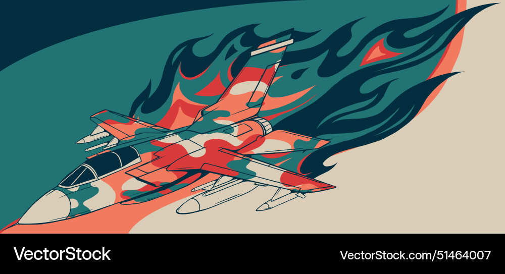 Military fighter jets isolated on background Vector Image