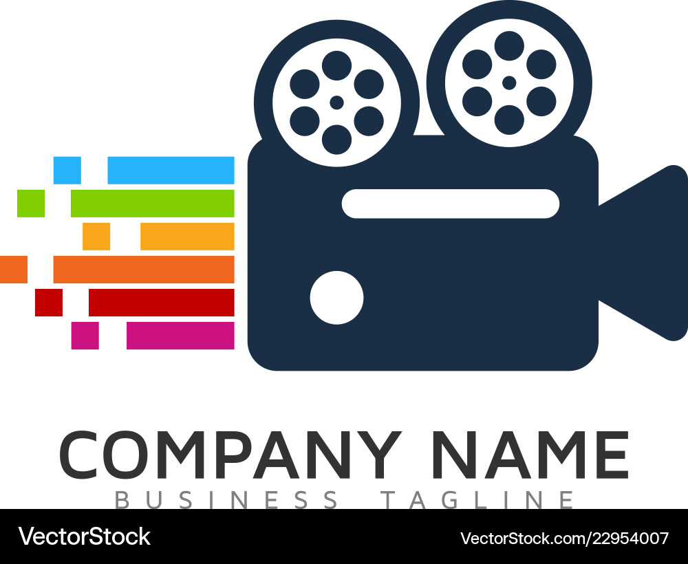 Pixel art video logo icon design Royalty Free Vector Image