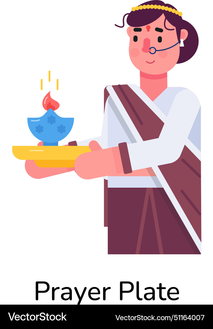 Prayer plate Royalty Free Vector Image - VectorStock