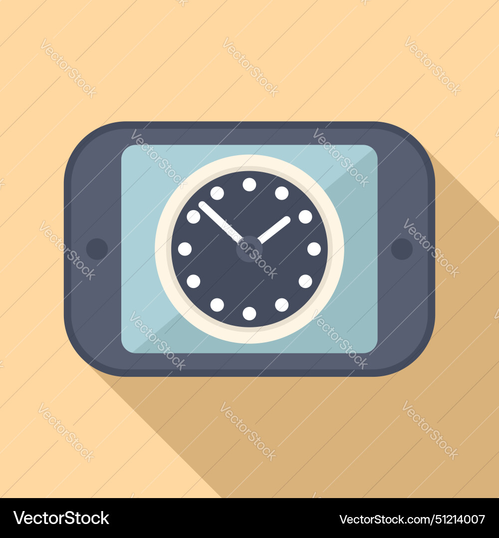 Smartphone clock duration icon flat plan Vector Image