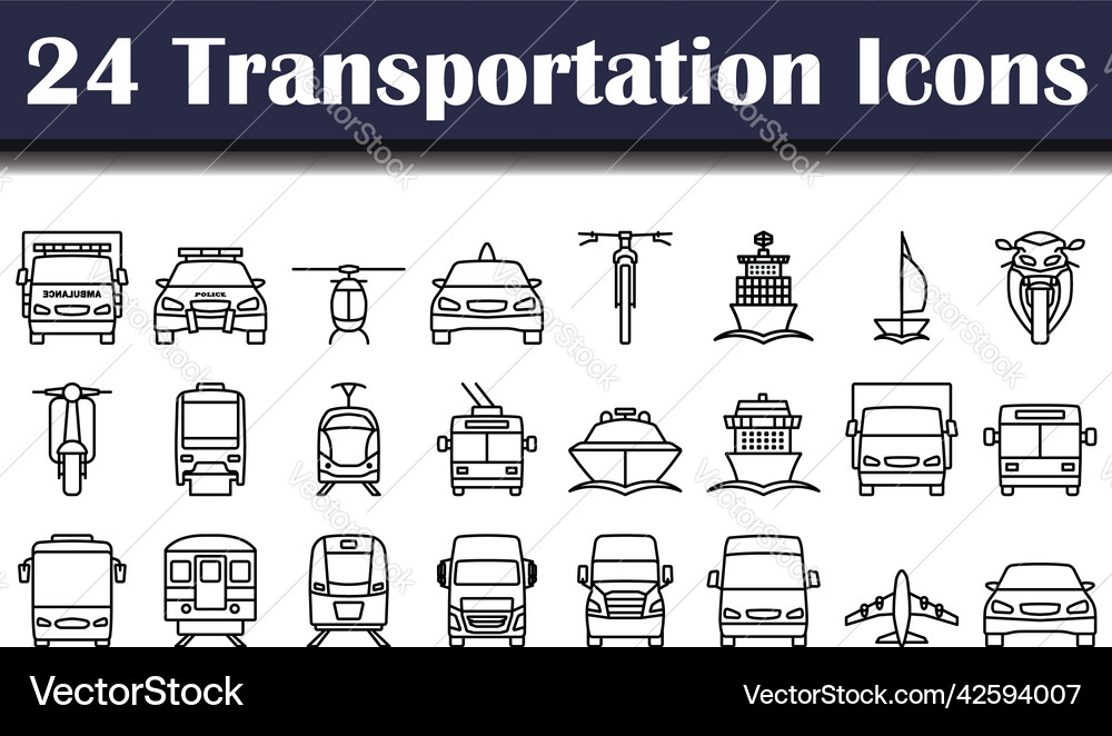 Transportation icon set Royalty Free Vector Image