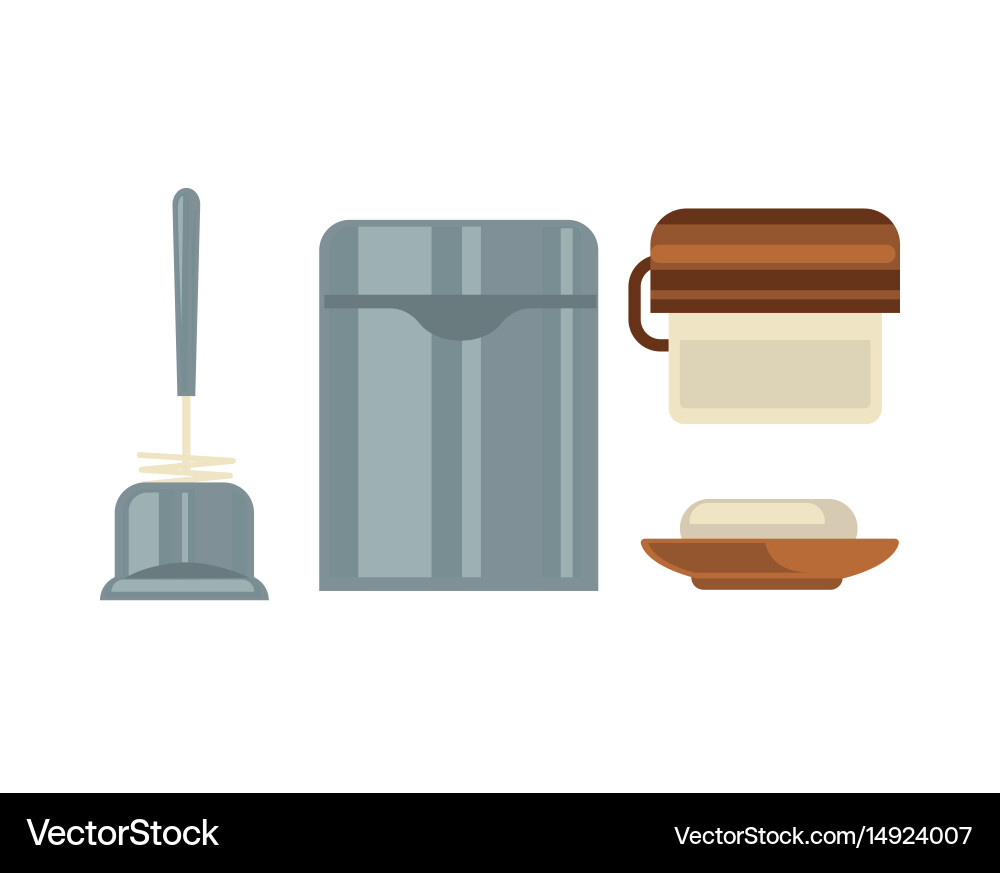 Washroom common cartoon sanitary attributes Vector Image