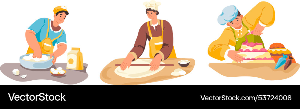 Baking process isolated Royalty Free Vector Image