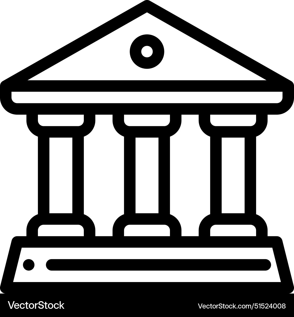 Bank icon thin linear style design isolated Vector Image