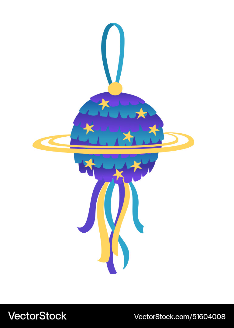 Colorful planet shaped pinata tradition carnival Vector Image