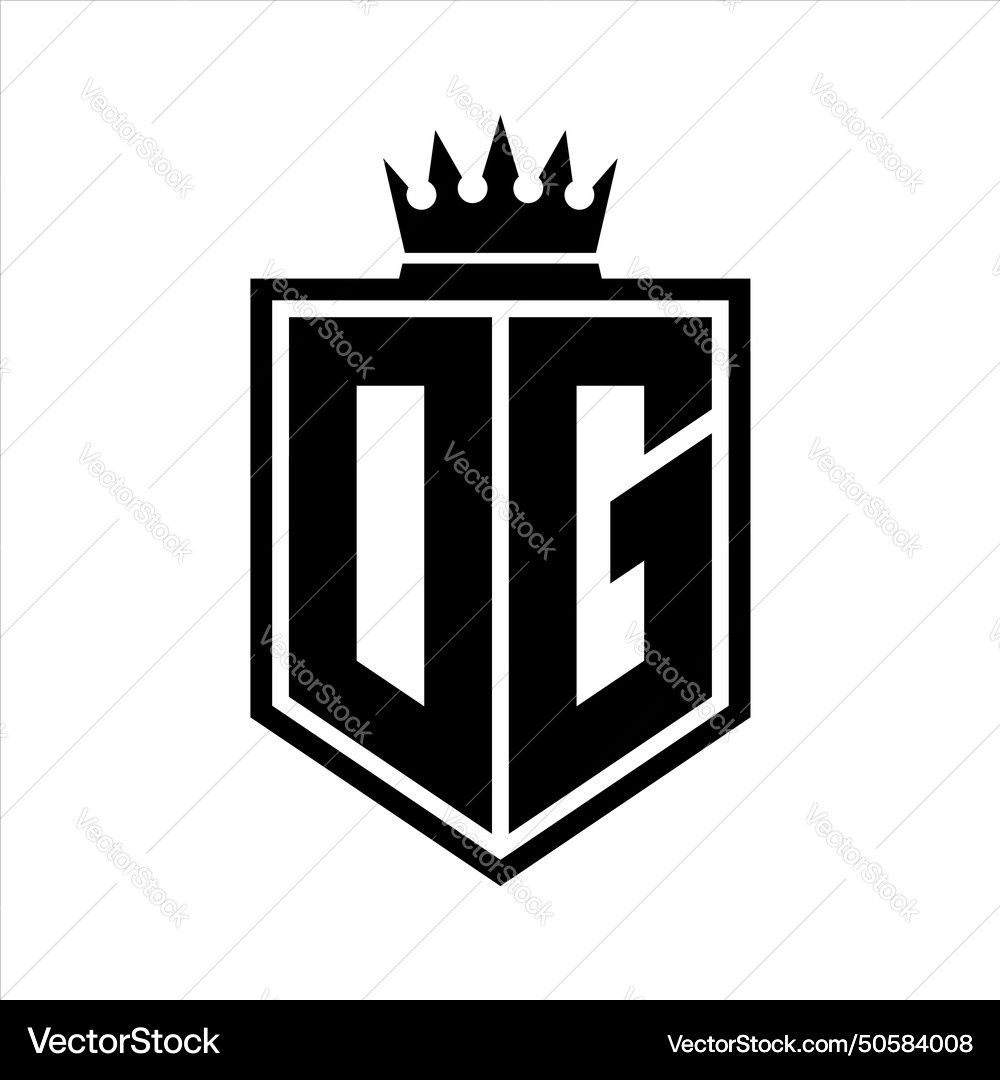Dg logo monogram bold shield geometric shape Vector Image