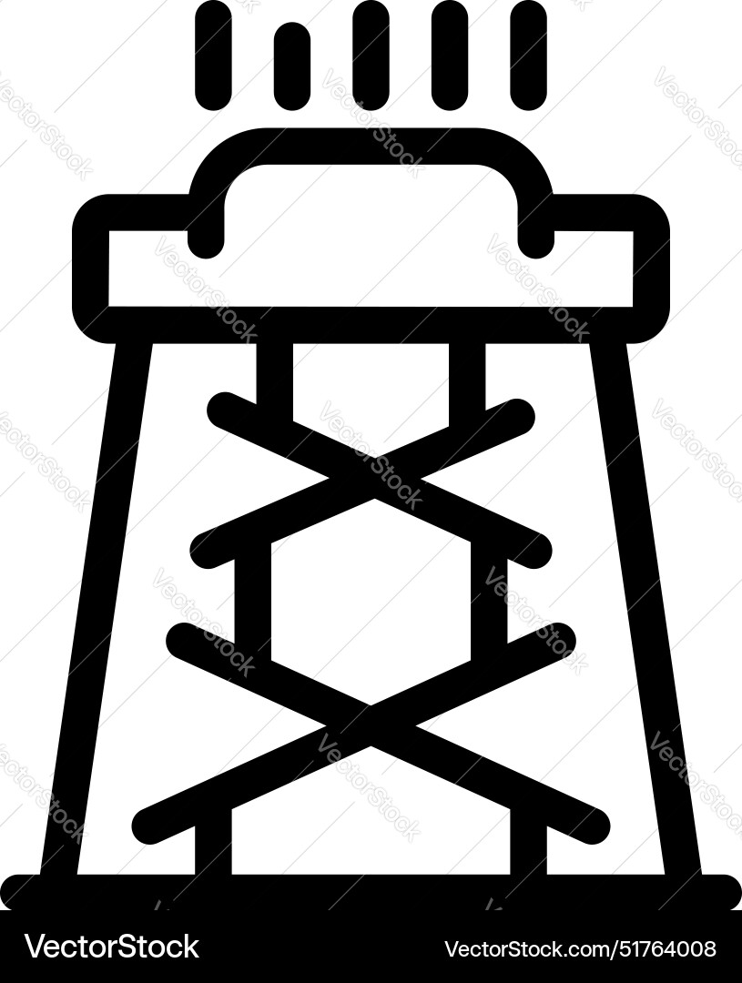 Geothermal power plant releasing steam Royalty Free Vector