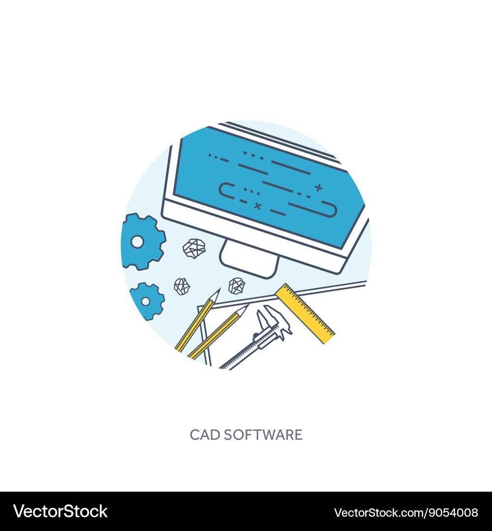 Lined outline engineering Royalty Free Vector Image