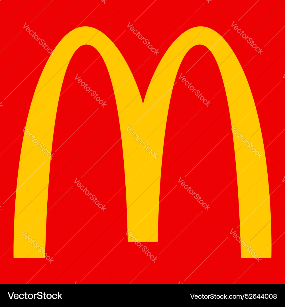 Mcdonalds logo on red background Royalty Free Vector Image