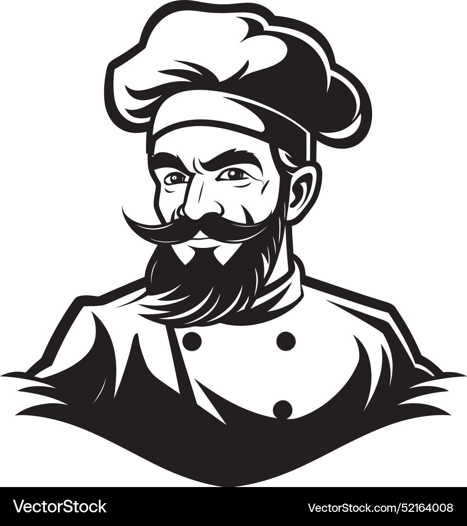 Monochrome magic a chef with whisk for food Vector Image