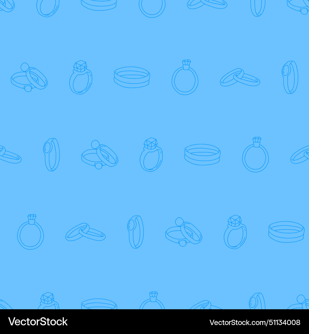 Outline collection of ring seamless pattern for Vector Image