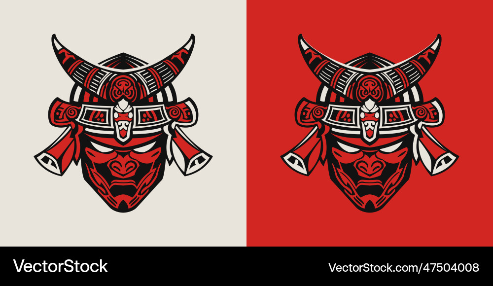 Samurai Mask Warrior Royalty Free Vector Image