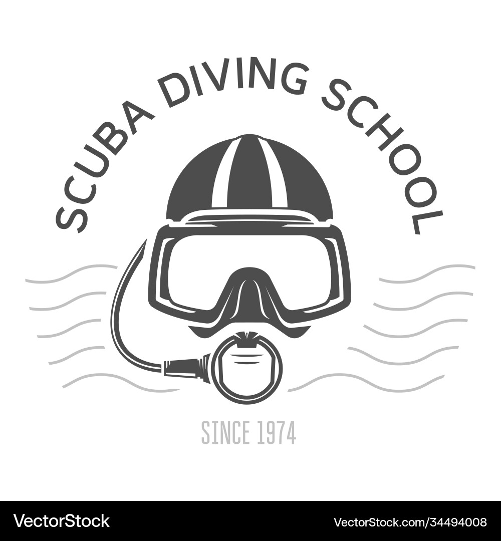 Scuba diving emblems or logo mask Royalty Free Vector Image