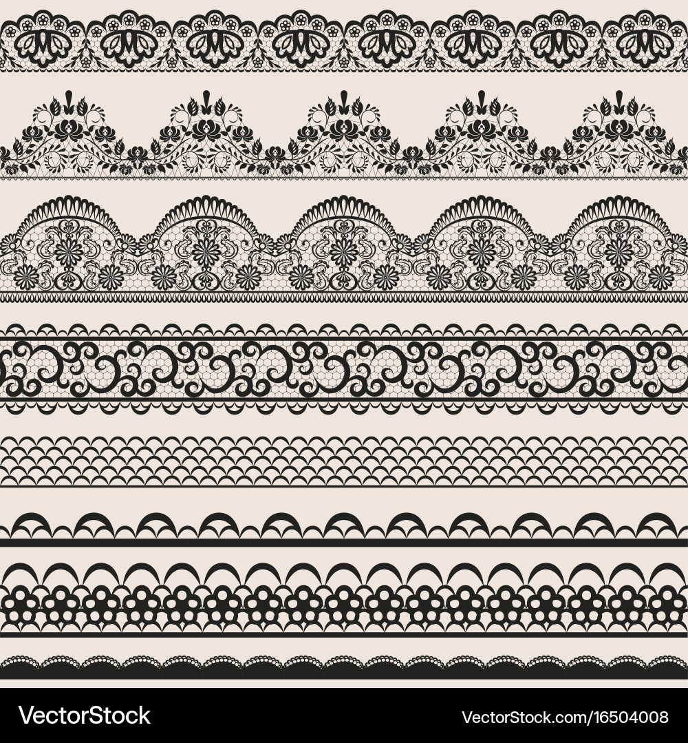 Seamless lace border Royalty Free Vector Image