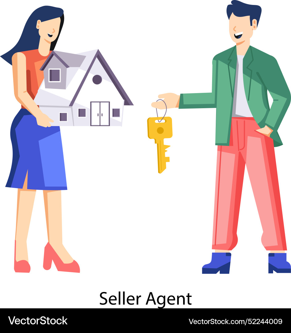 Basic rgba flat style of seller agent Royalty Free Vector