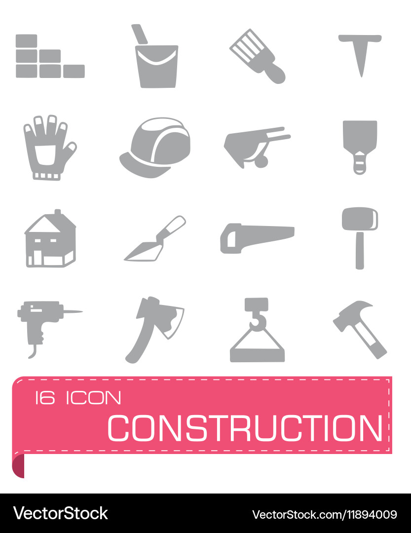 Bau Icon Set Lizenzfreies Vektorbild - VectorStock