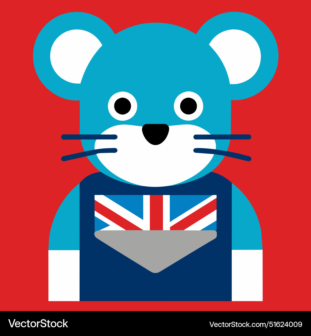 British mouse learns icon Royalty Free Vector Image
