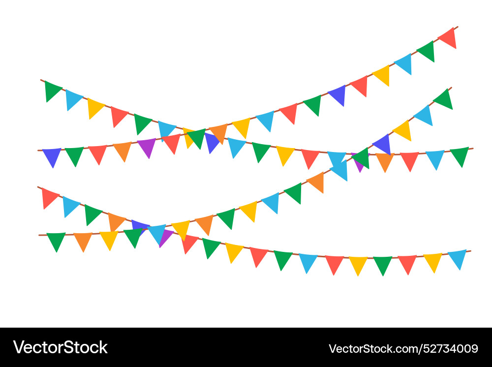 Carnival flags border for children hanging Vector Image