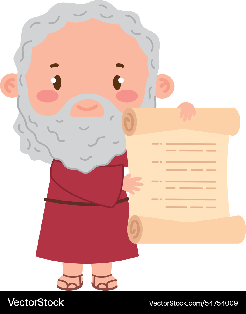 Cute moses and covenant Royalty Free Vector Image
