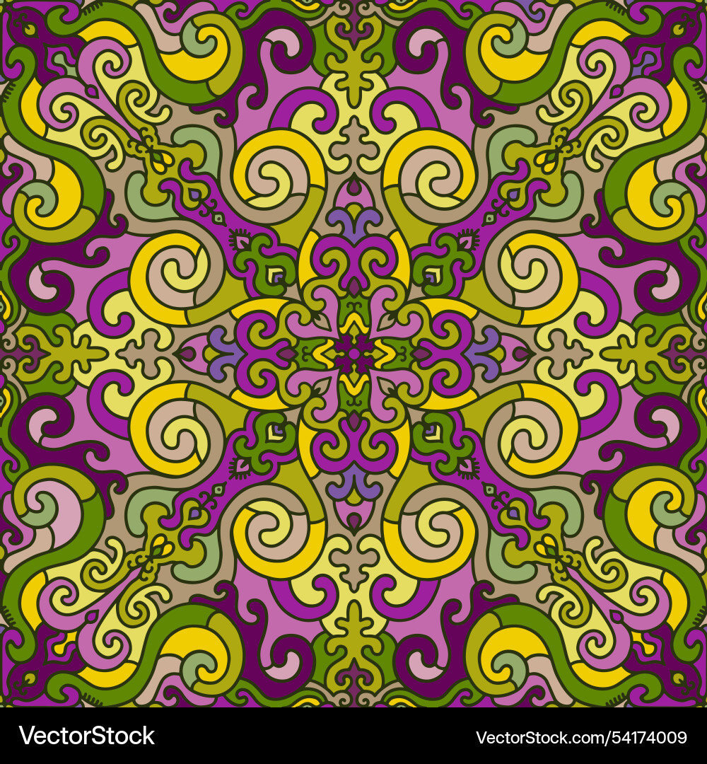 Ethnic eastern pattern with ram horn motifs Vector Image