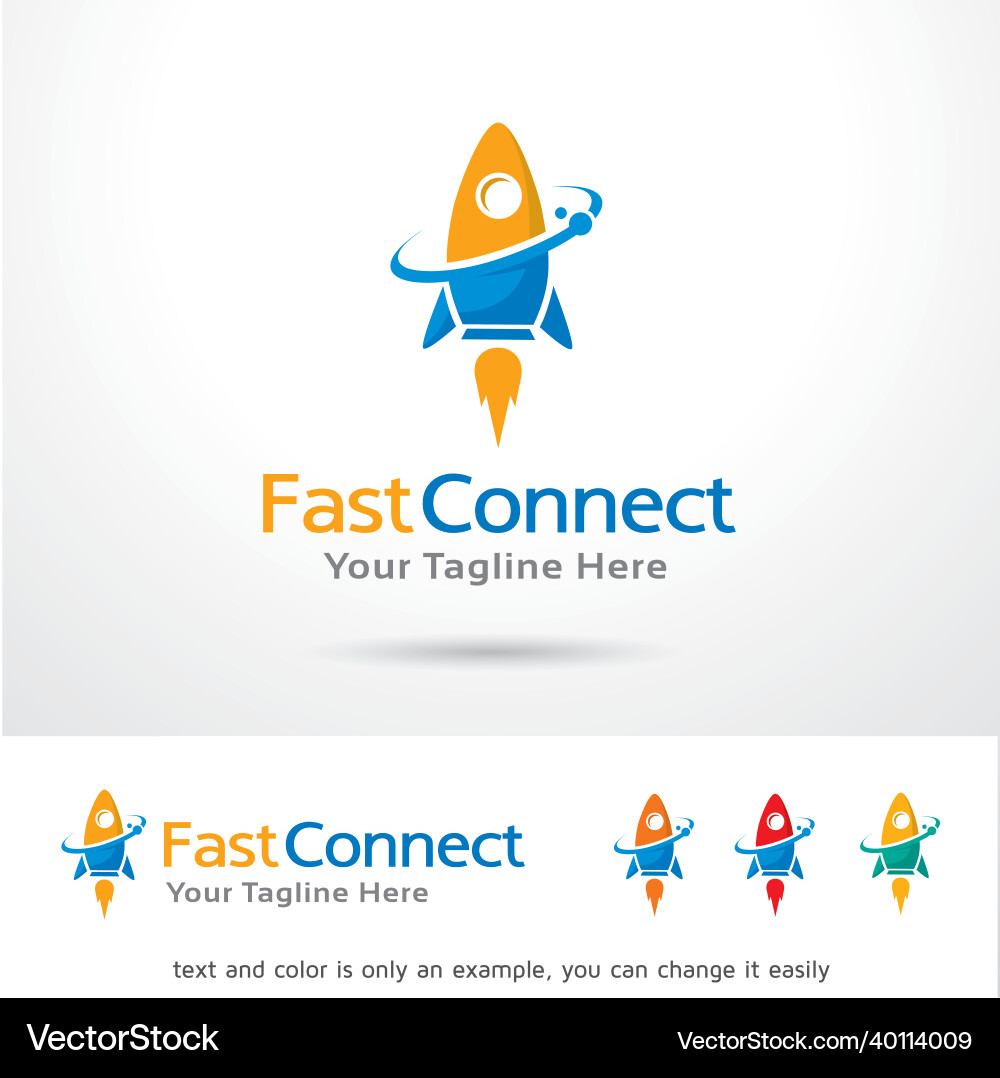 Fast Connect Logo Template Royalty Free Vector Image