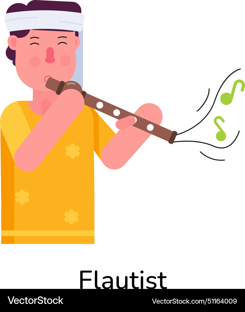 Flautist Royalty Free Vector Image - VectorStock