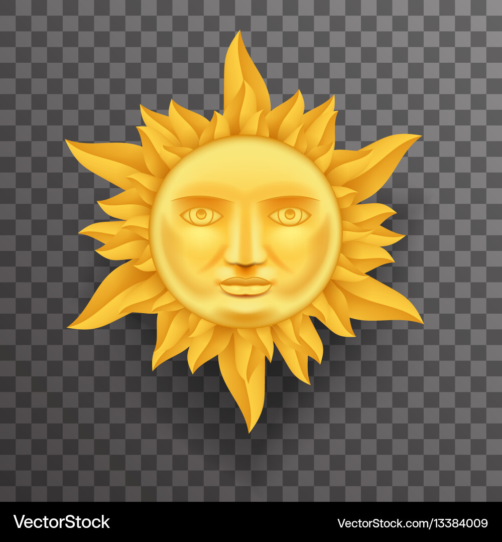 Golden Sun Crown with Flames Royalty Free Vector Image