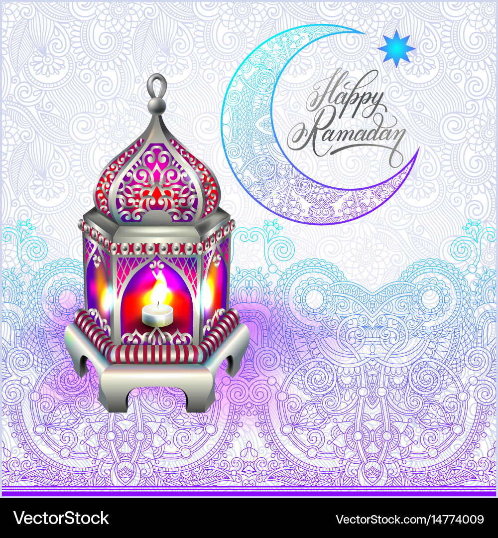 Happy ramadan design for greeting card Royalty Free Vector