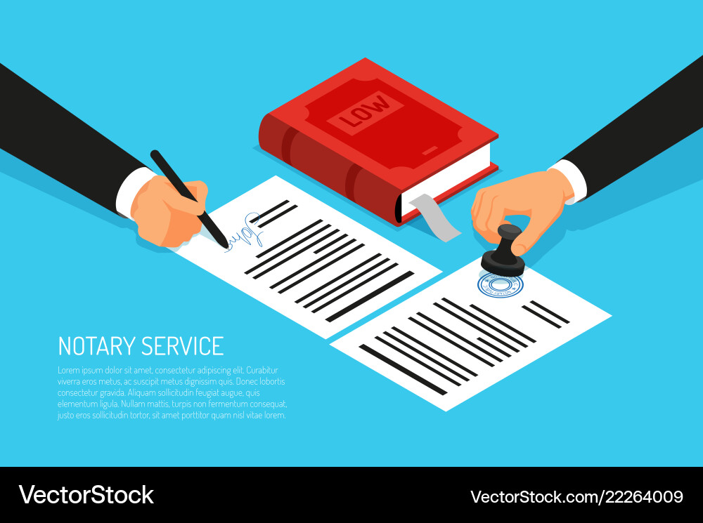 Notary device isometric Royalty Free Vector Image