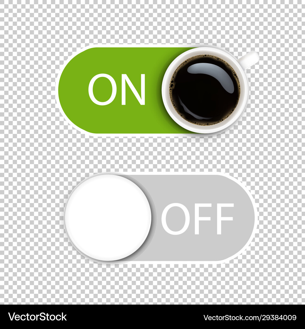 On and off symbol isolated transparent background Vector Image