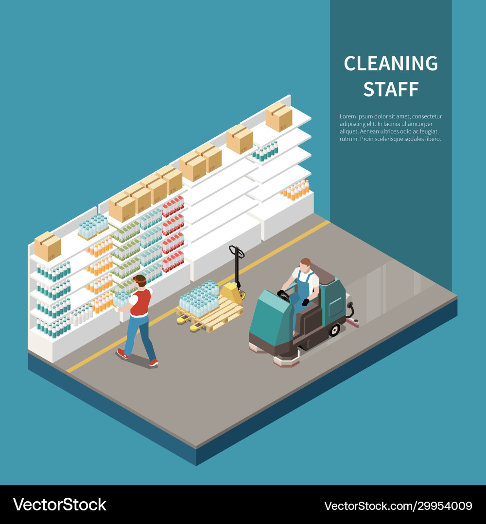Professional cleaning isometric composition Vector Image