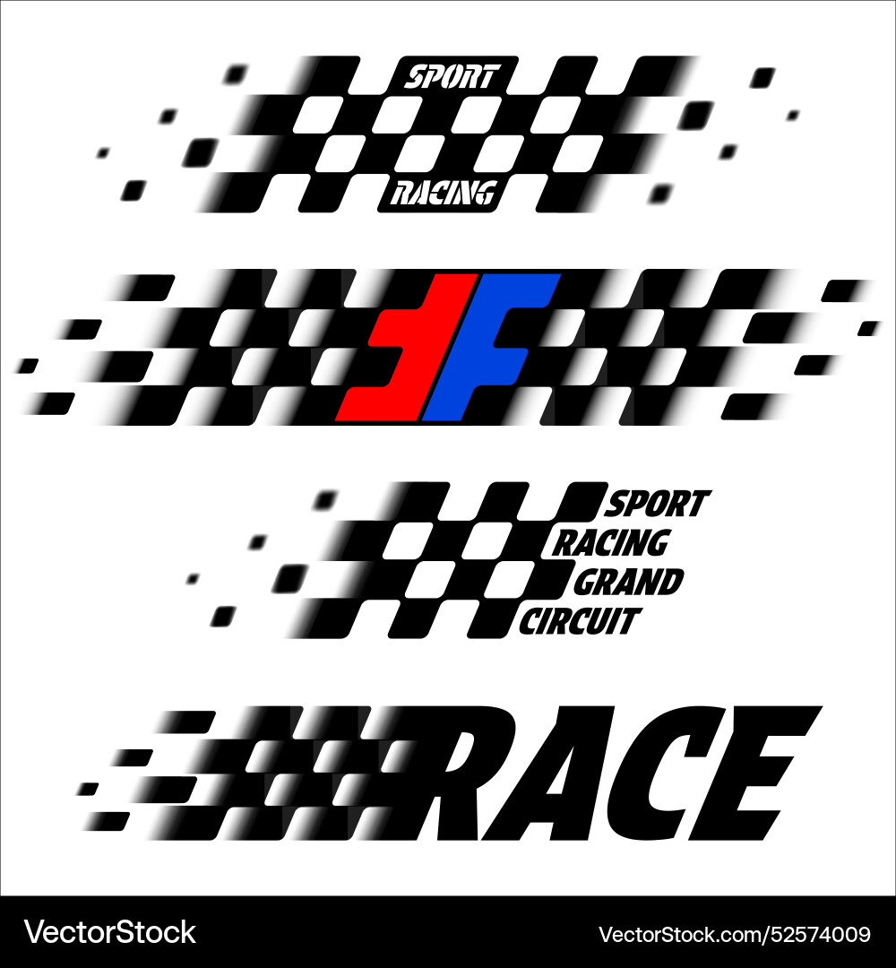 Sport race checkered track lines blur Royalty Free Vector