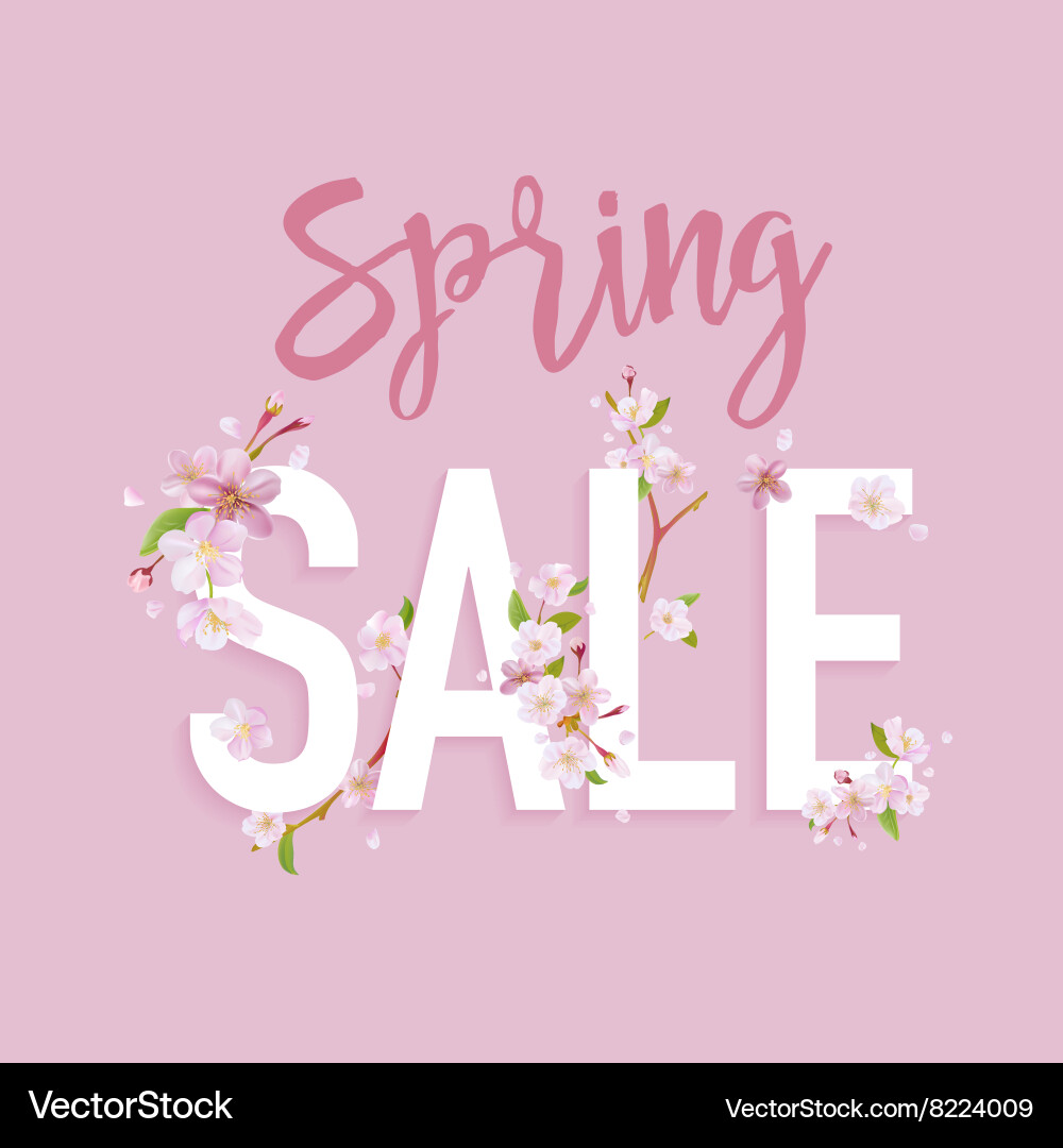 Spring sale banner background big Royalty Free Vector Image