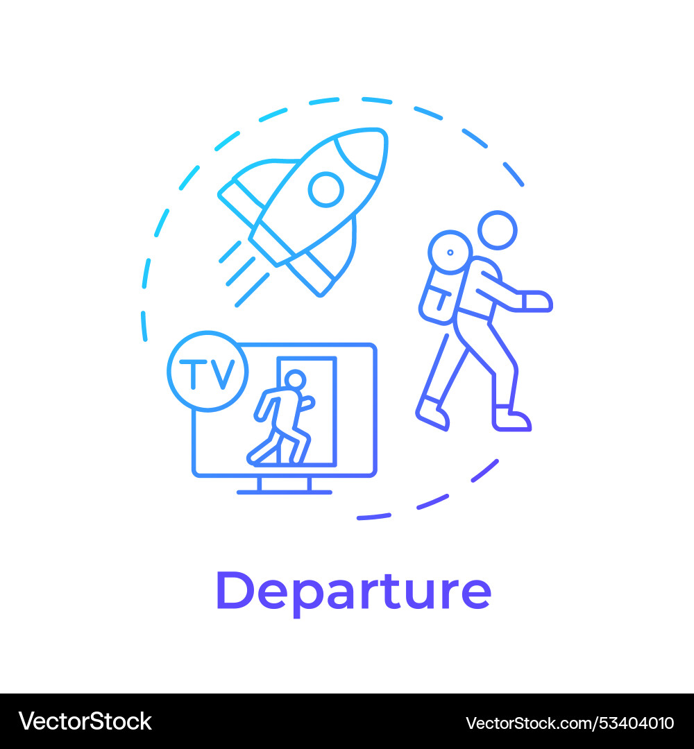 Character departure multi color concept icon Vector Image