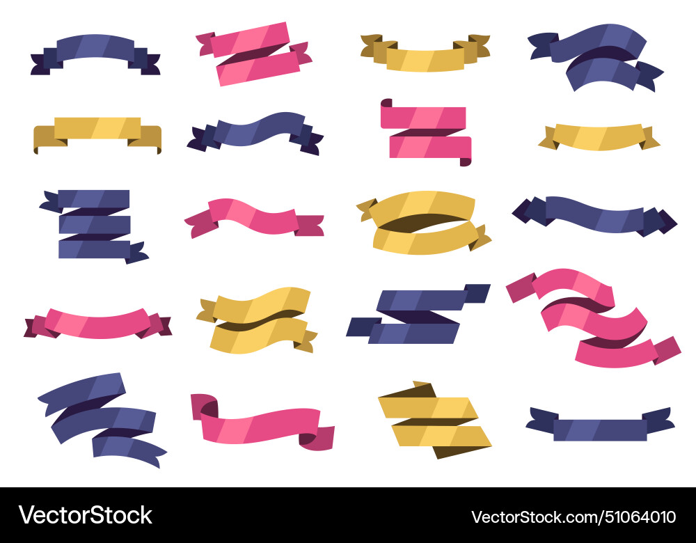 Colorful ribbon banners abstract decorative Vector Image