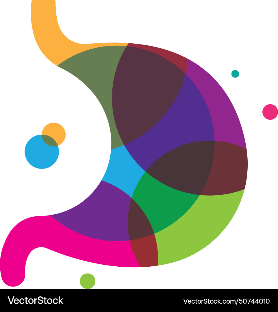 Colorful stomach logo icon Royalty Free Vector Image